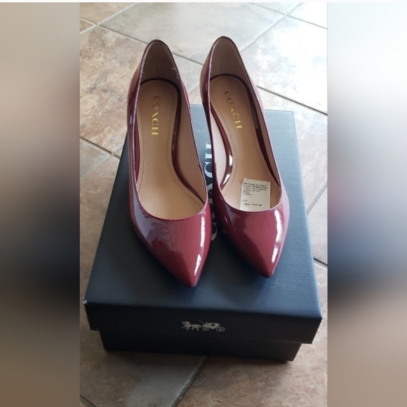 Coach | Shoes | New Coach Womens Sloane Kittenheel Pumps Cherry Red ...
